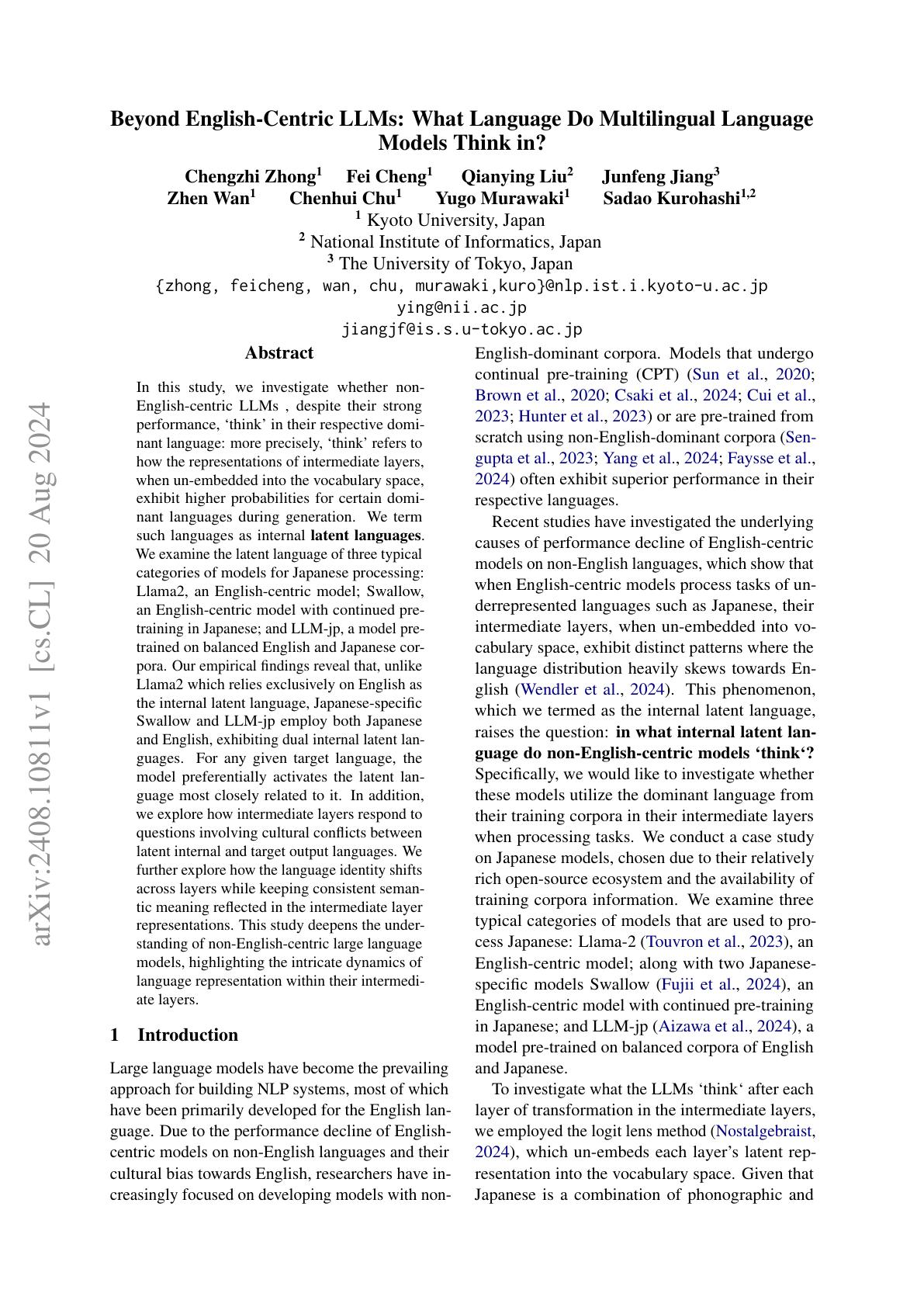 Beyond English-Centric LLMs: What Language Do Multilingual Language ...