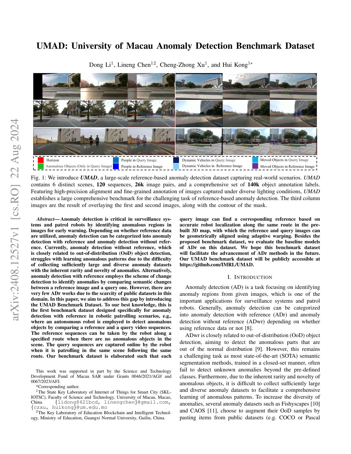UMAD: University of Macau Anomaly Detection Benchmark Dataset