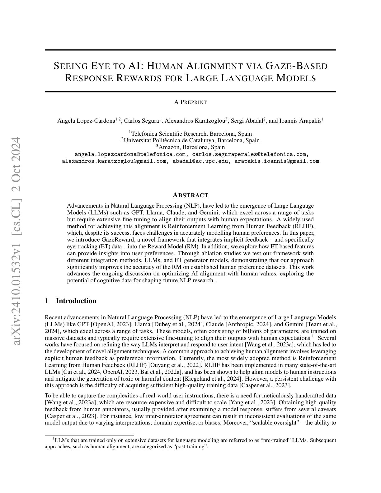 Seeing Eye to AI: Human Alignment via Gaze-Based Response Rewards for ...