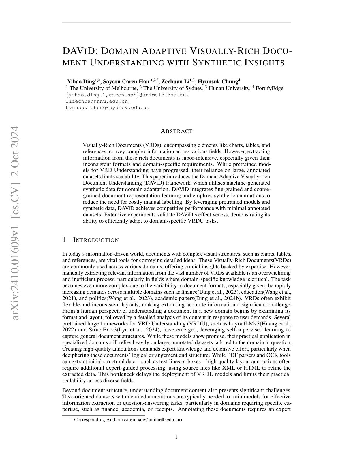 DAViD: Domain Adaptive Visually-Rich Document Understanding with ...