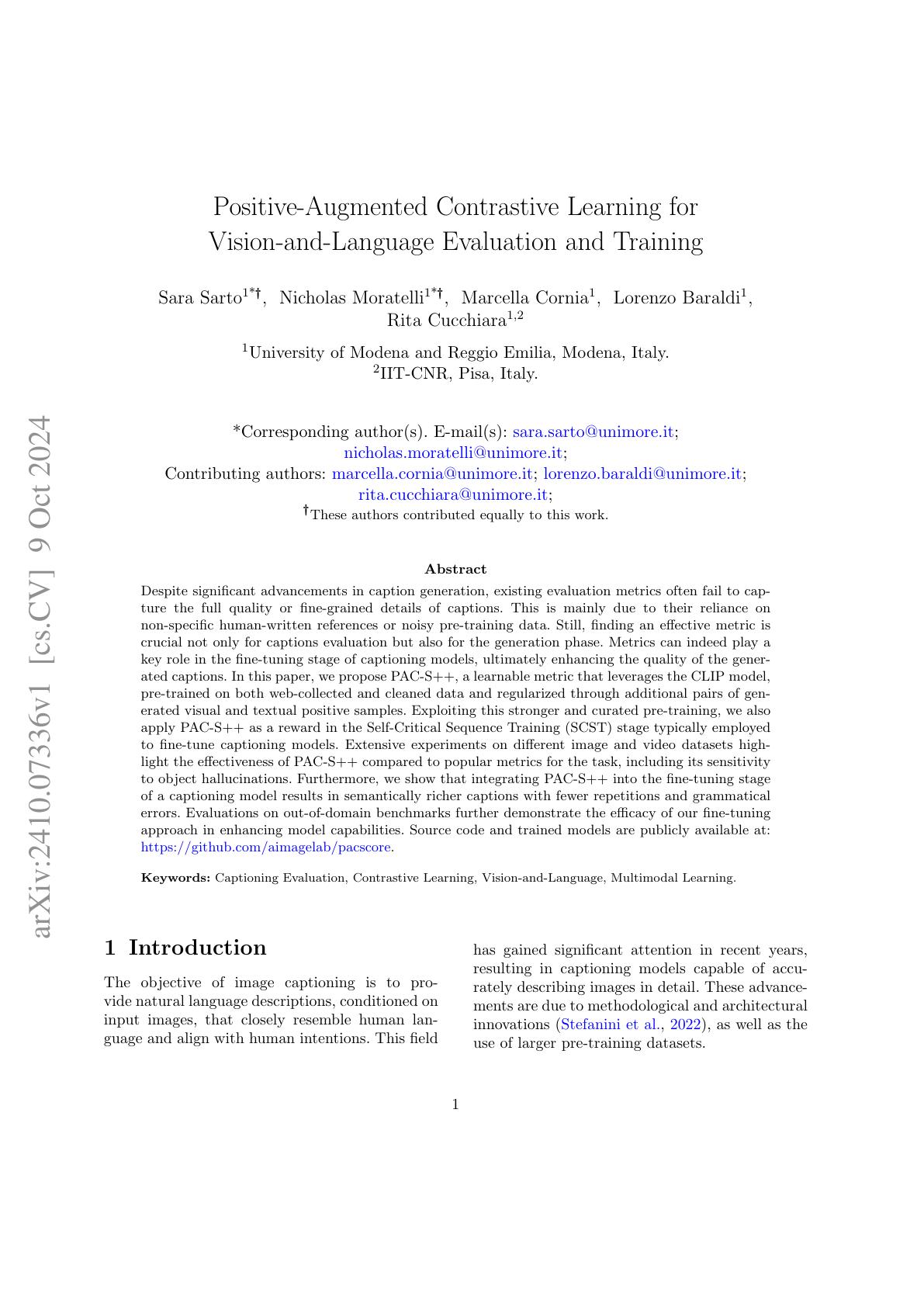 Positive-Augmented Contrastive Learning for Vision-and-Language ...
