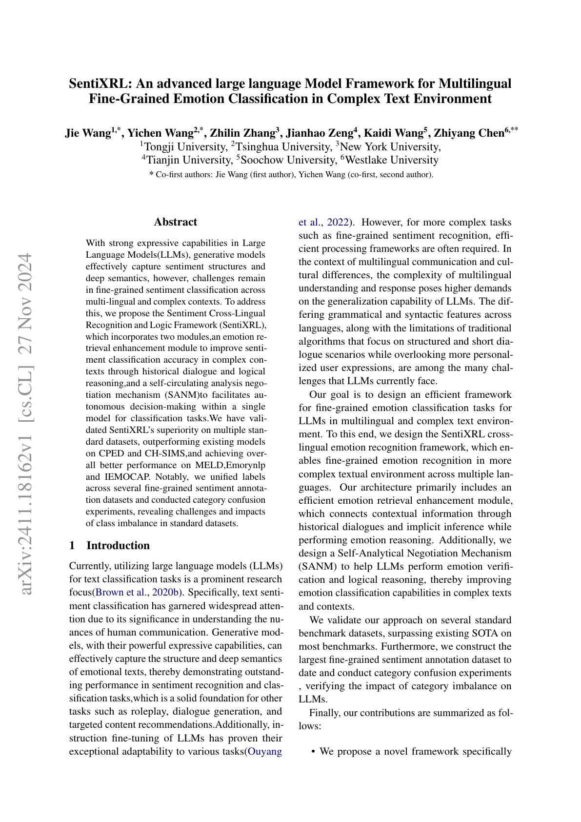 SentiXRL: An advanced large language Model Framework for Multilingual Fine-Grained Emotion ...