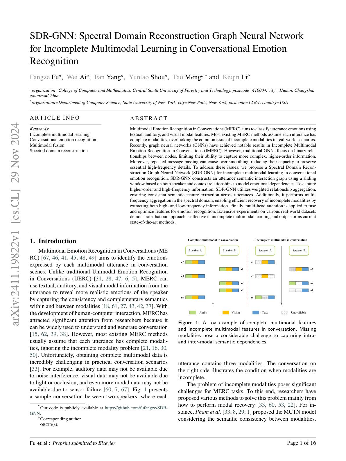 SDR-GNN: Spectral Domain Reconstruction Graph Neural Network for ...