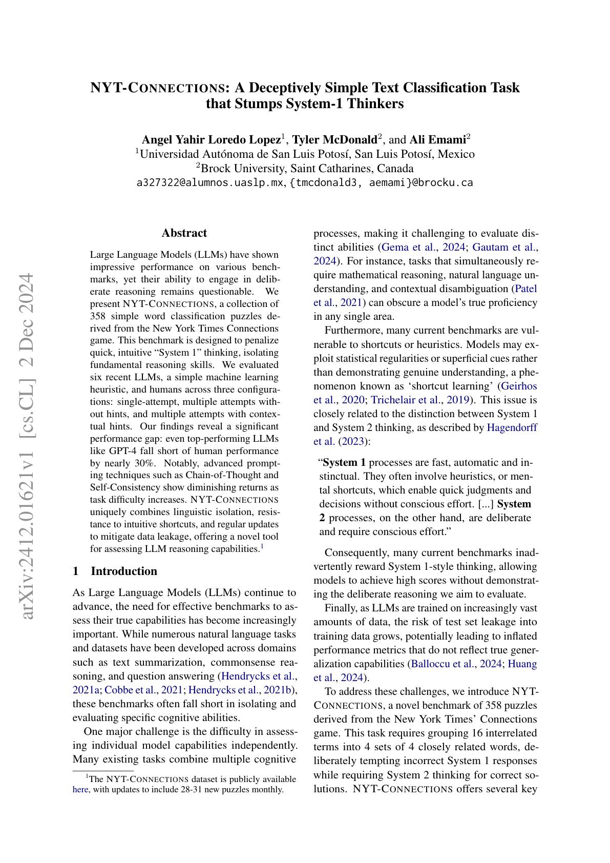 NYT-Connections: A Deceptively Simple Text Classification Task that ...