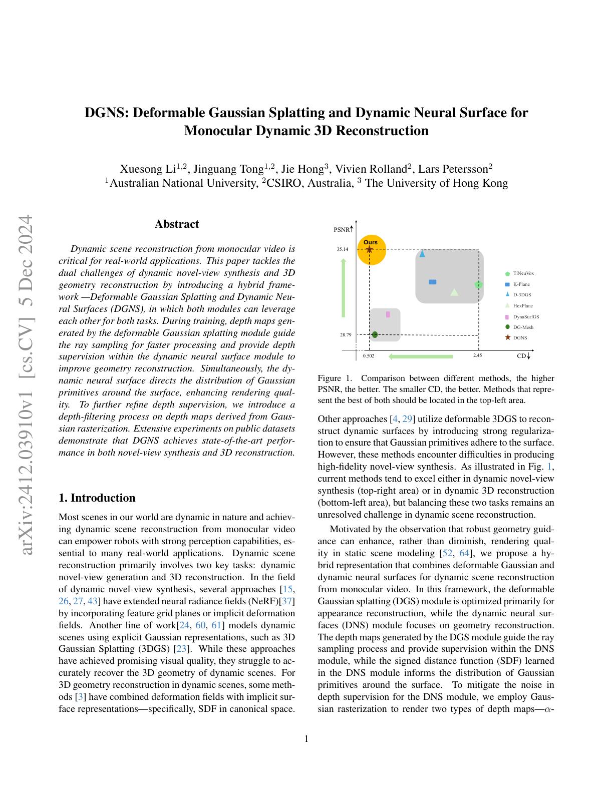 DGNS: Deformable Gaussian Splatting and Dynamic Neural Surface for ...