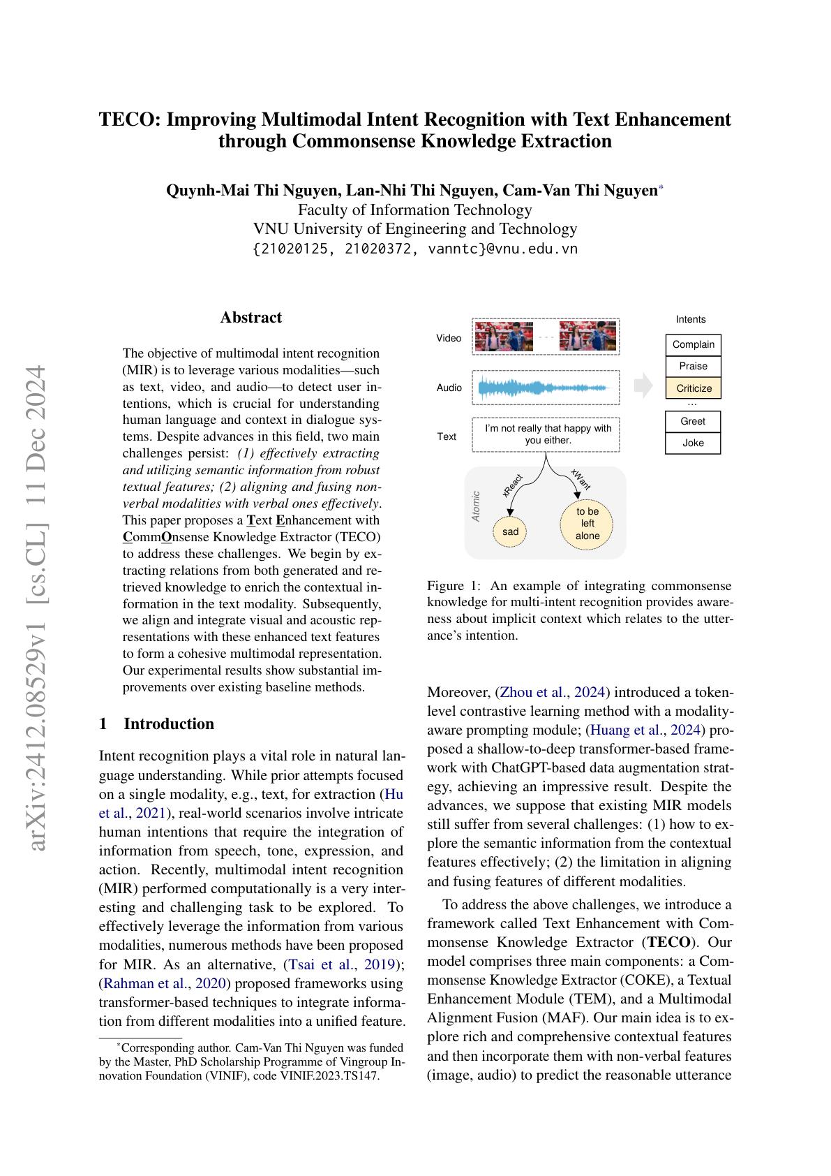 TECO: Improving Multimodal Intent Recognition with Text Enhancement ...