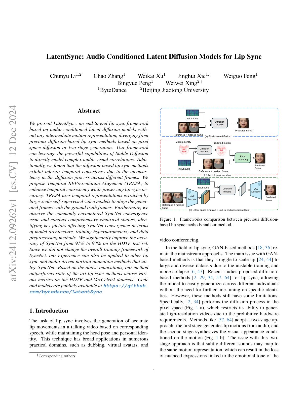 LatentSync: Audio Conditioned Latent Diffusion Models for Lip Sync