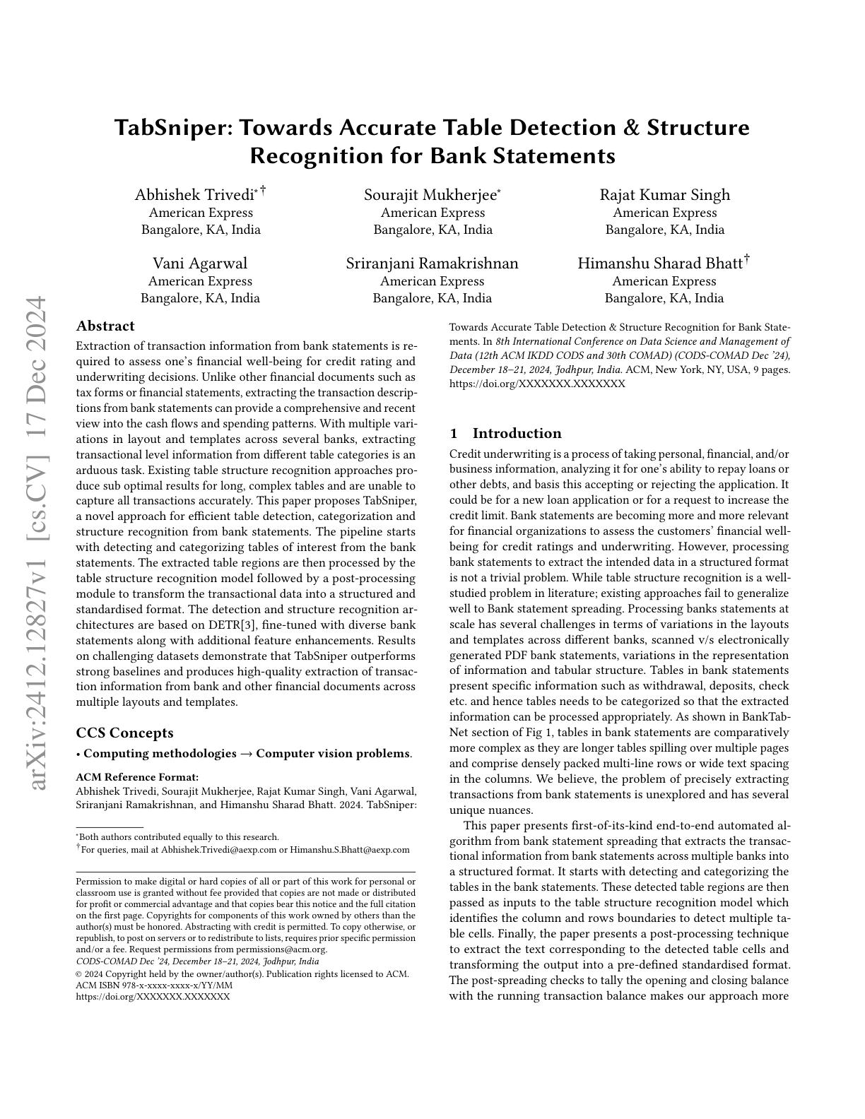 TabSniper Towards Accurate Table Detection Structure Recognition For TabSniper Towards Accurate Table Detection Structure Recognition For