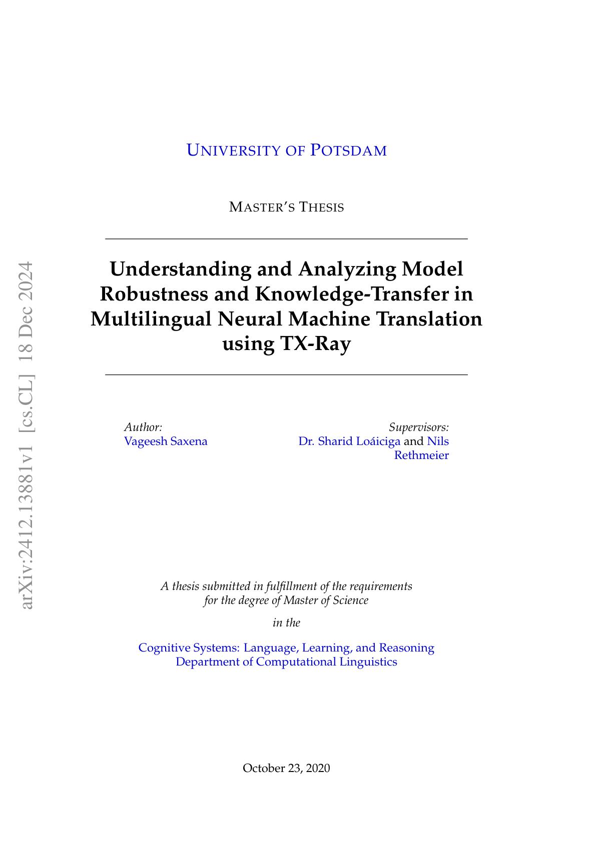 Understanding and Analyzing Model Robustness and Knowledge-Transfer in ...