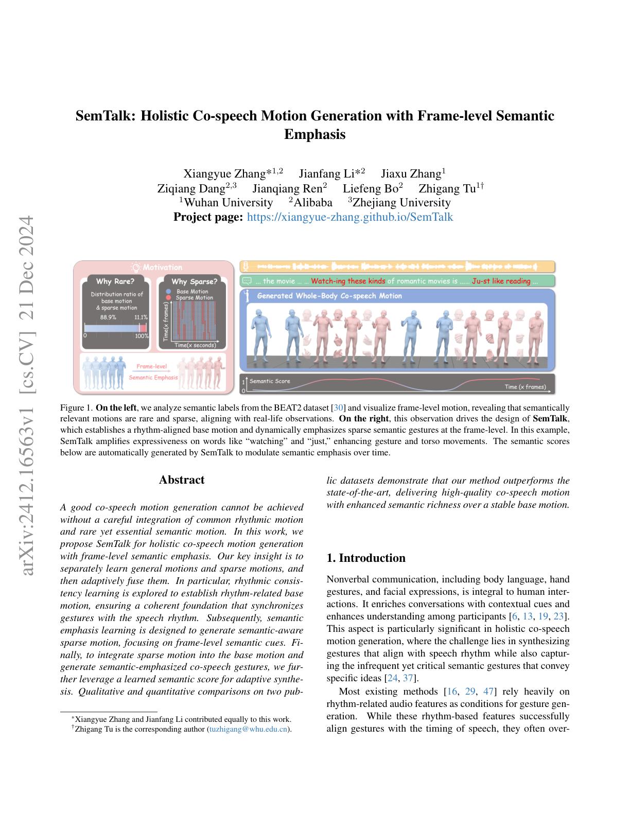 SemTalk: Holistic Co-speech Motion Generation with Frame-level Semantic ...