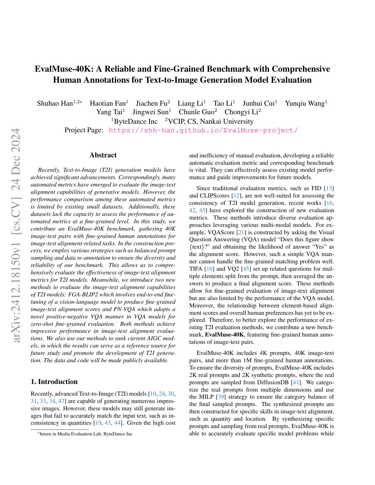 EvalMuse-40K: A Reliable and Fine-Grained Benchmark with Comprehensive Human Annotations for ...