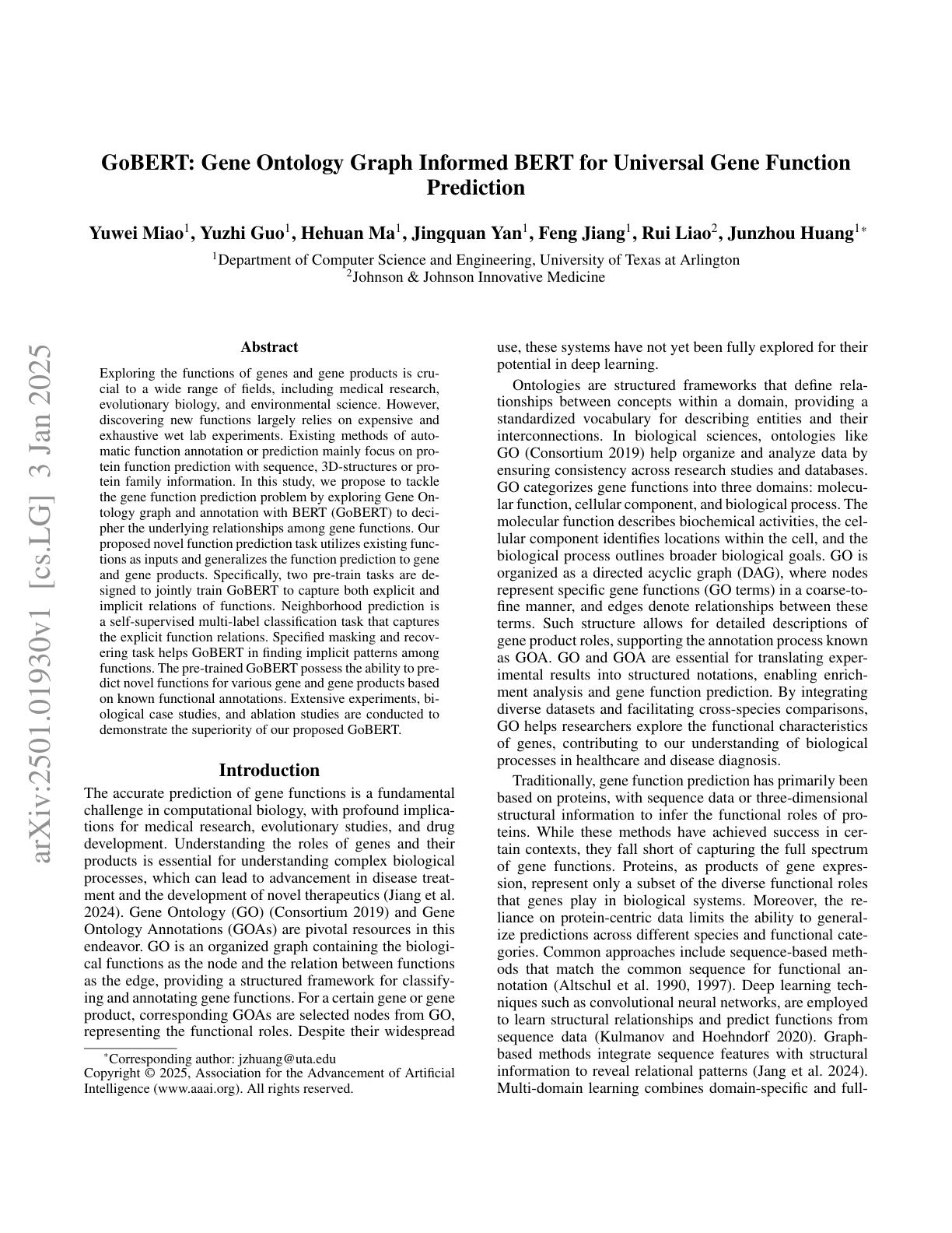 GoBERT: Gene Ontology Graph Informed BERT for Universal Gene Function ...