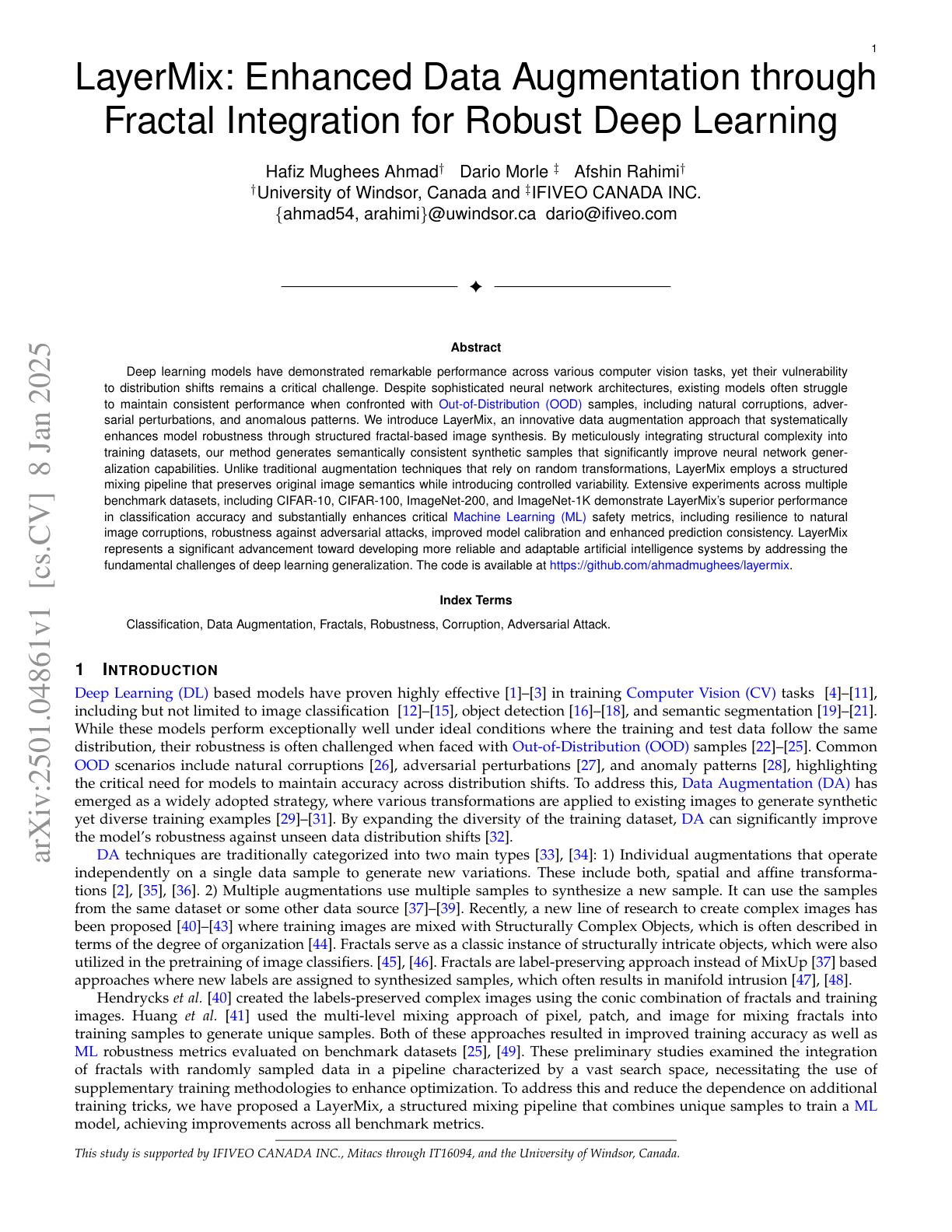 LayerMix: Enhanced Data Augmentation through Fractal Integration for ...