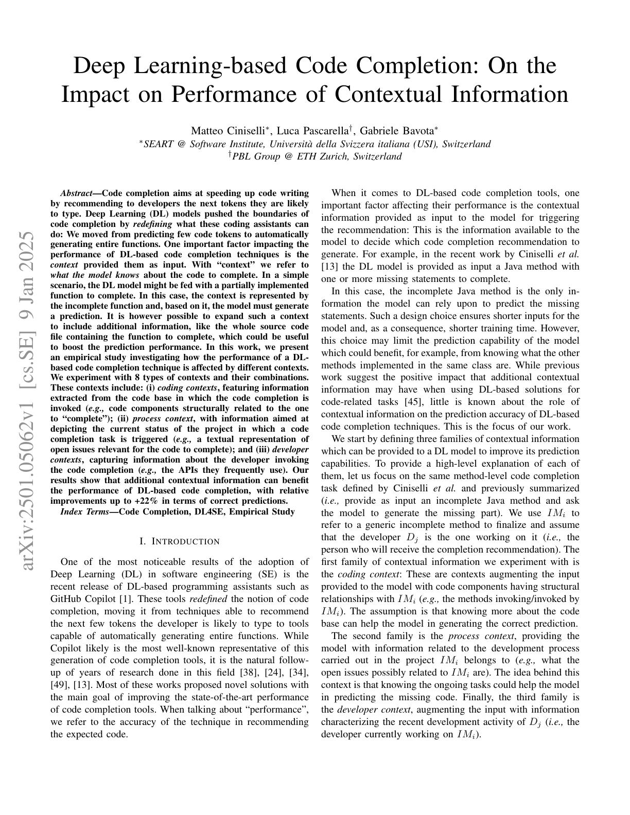 Deep Learning-based Code Completion: On the Impact on Performance of ...