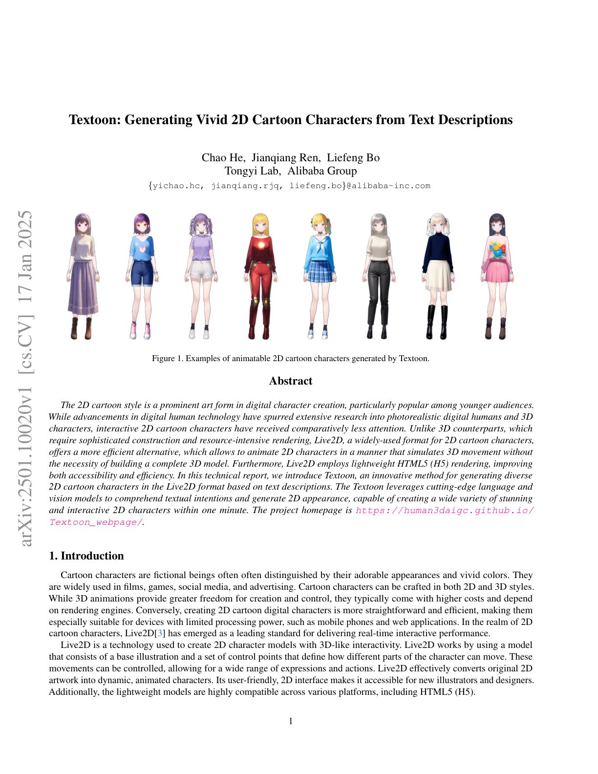 Textoon: Generating Vivid 2D Cartoon Characters from Text Descriptions