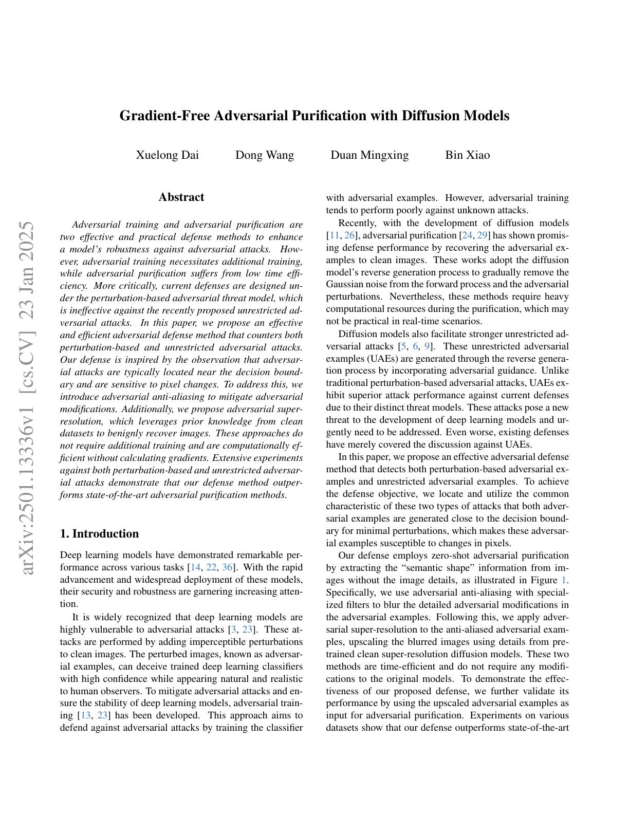 Gradient-Free Adversarial Purification with Diffusion Models