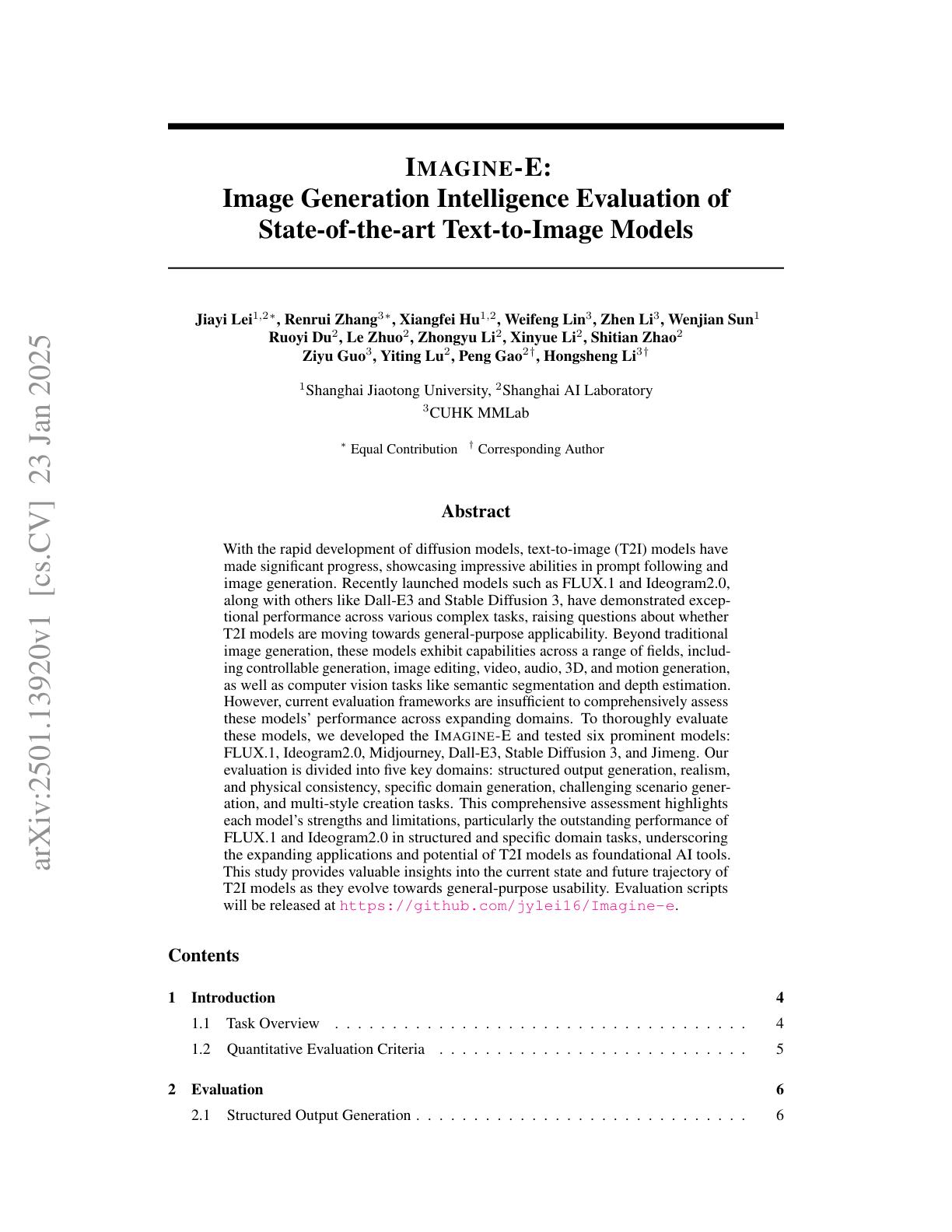 IMAGINE-E: Image Generation Intelligence Evaluation of State-of-the-art ...