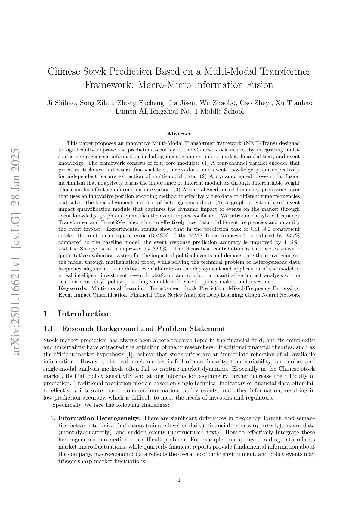 Chinese Stock Prediction Based on a Multi-Modal Transformer Framework ...