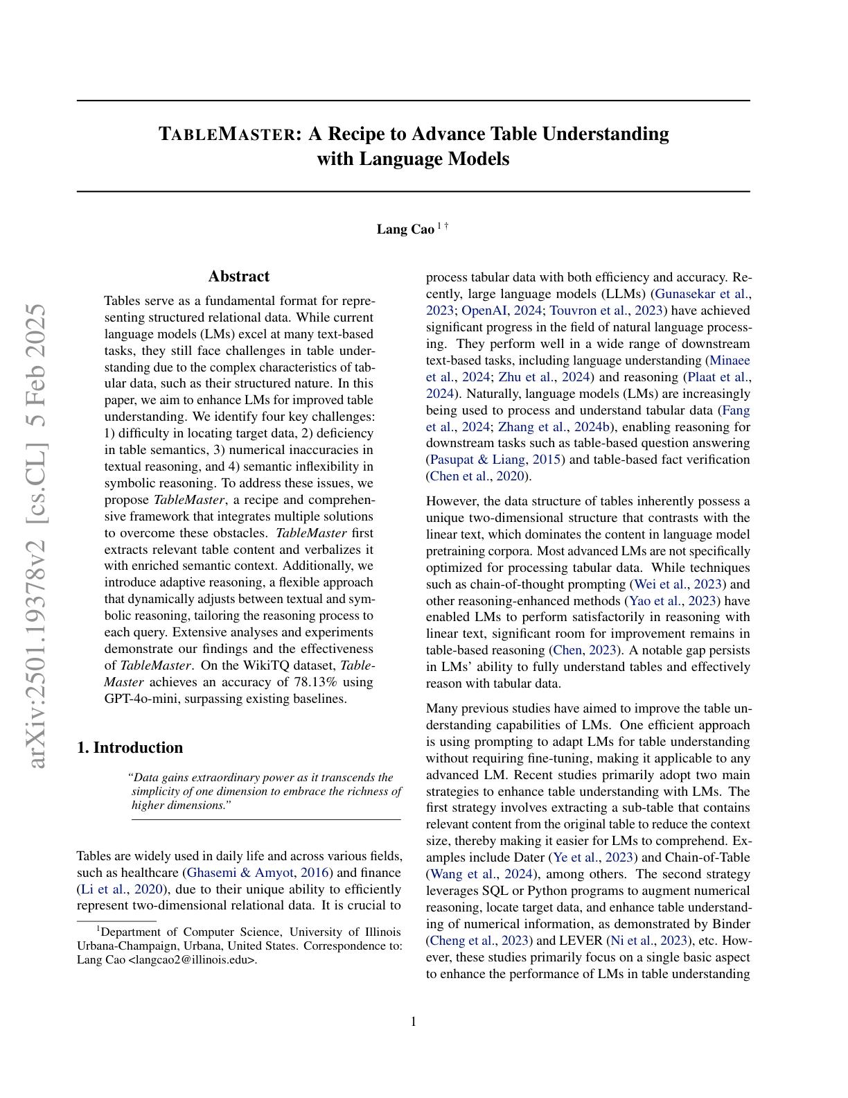 TableMaster: A Recipe to Advance Table Understanding with Language Models