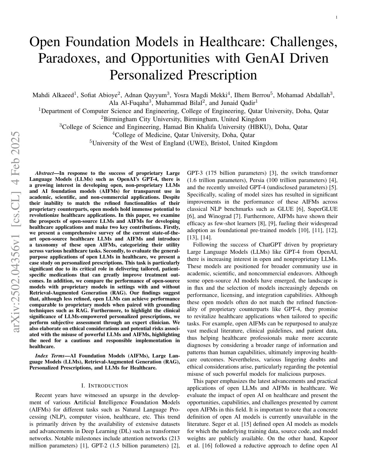 Open Foundation Models in Healthcare: Challenges, Paradoxes, and ...