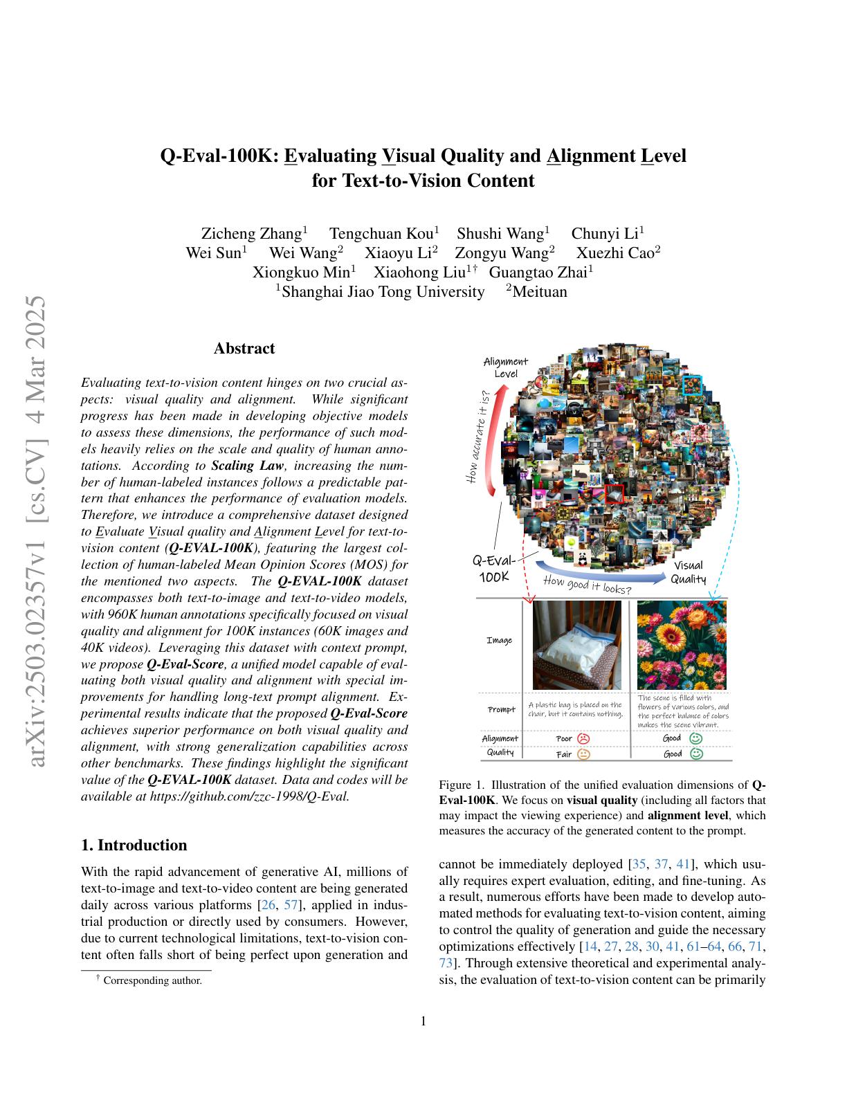 Q-Eval-100K: Evaluating Visual Quality and Alignment Level for Text-to ...