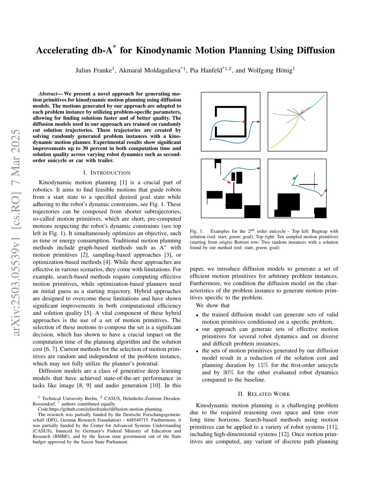 Accelerating db-A$^\textbf{*}$ for Kinodynamic Motion Planning Using Diffusion