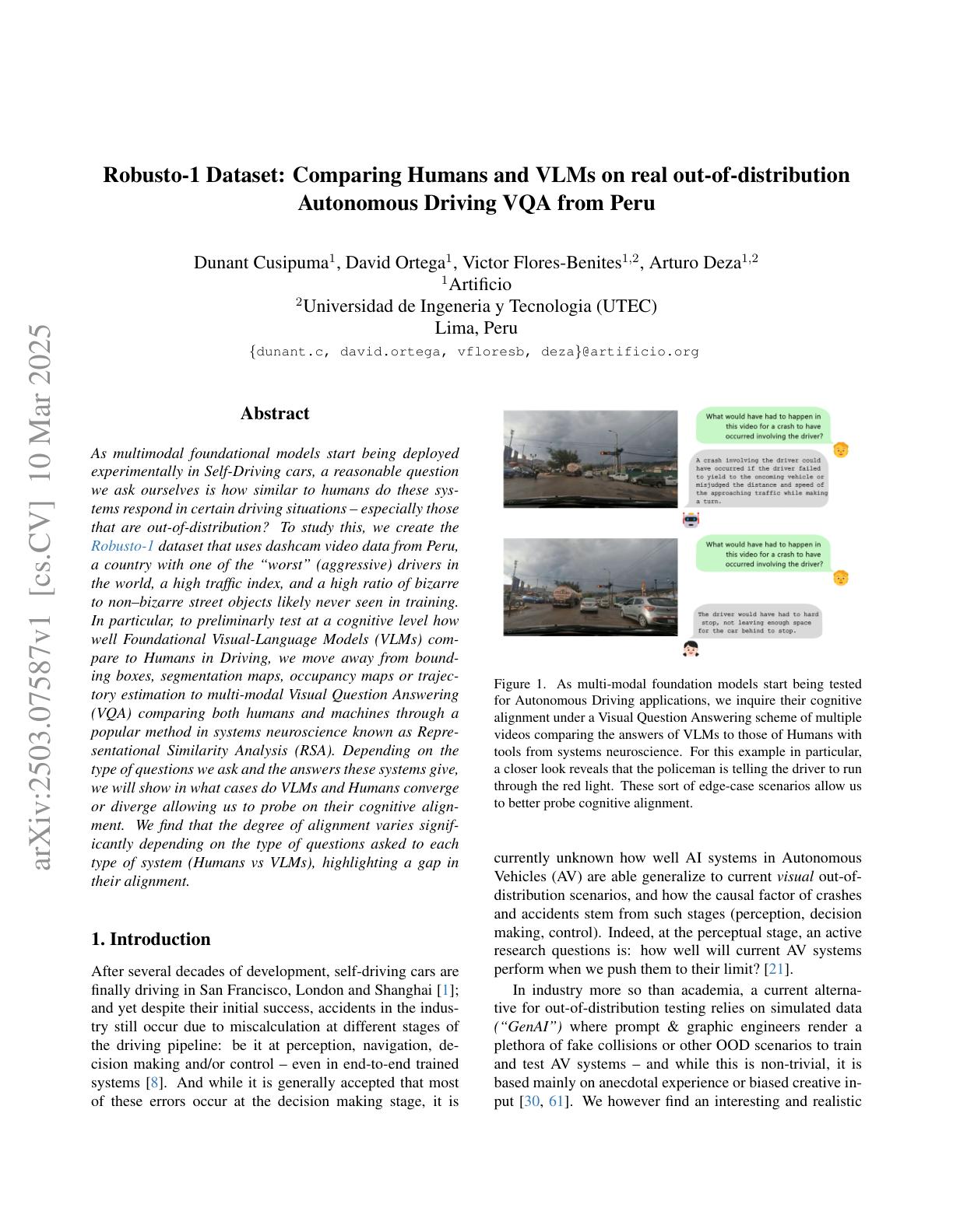 Robusto-1 Dataset: Comparing Humans and VLMs on real out-of ...