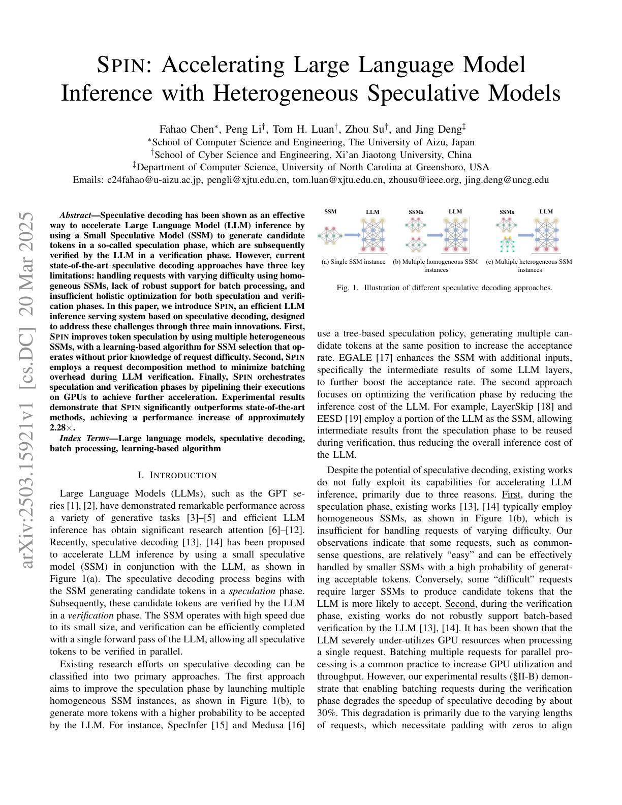 SPIN: Accelerating Large Language Model Inference with Heterogeneous ...