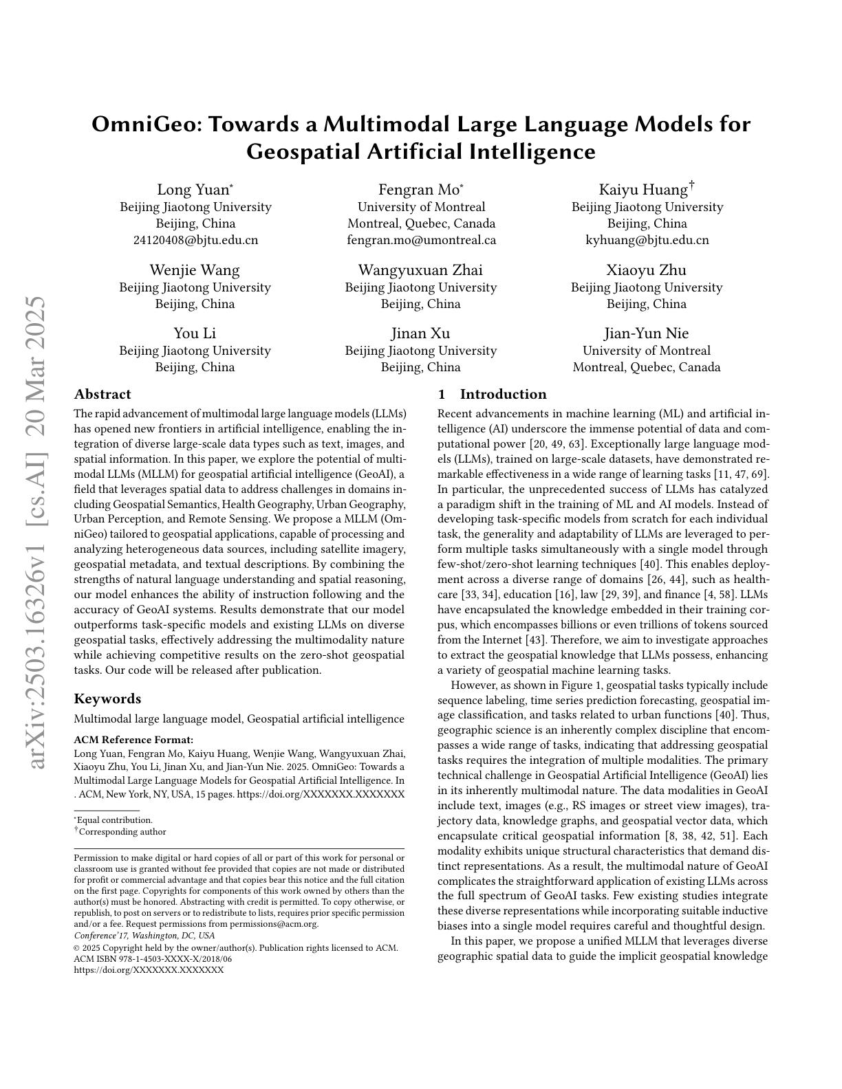 OmniGeo: Towards a Multimodal Large Language Models for Geospatial ...