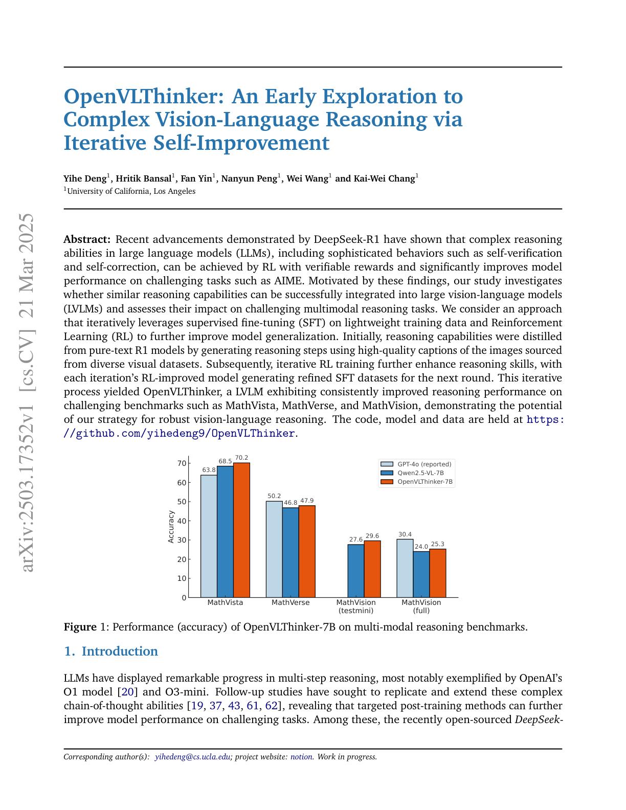OpenVLThinker: An Early Exploration to Complex Vision-Language ...