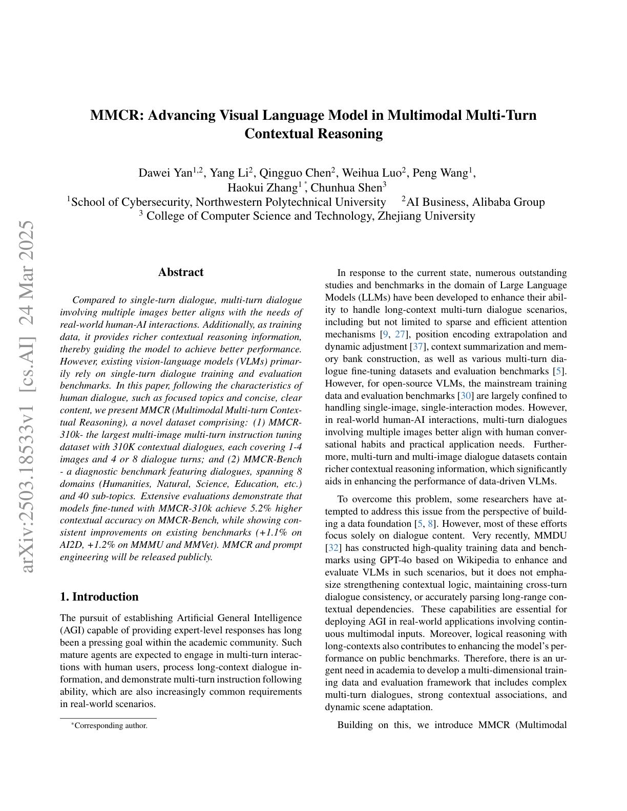 MMCR: Advancing Visual Language Model in Multimodal Multi-Turn ...