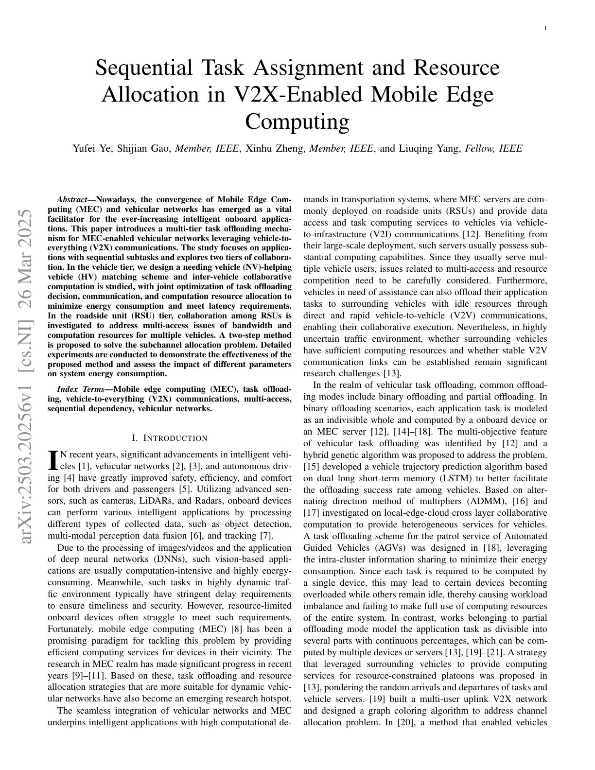 Sequential Task Assignment and Resource Allocation in V2X-Enabled ...