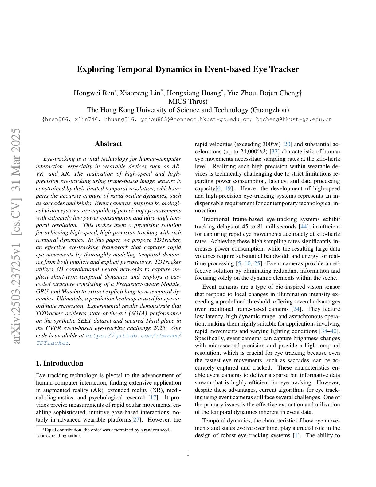 Exploring Temporal Dynamics in Event-based Eye Tracker