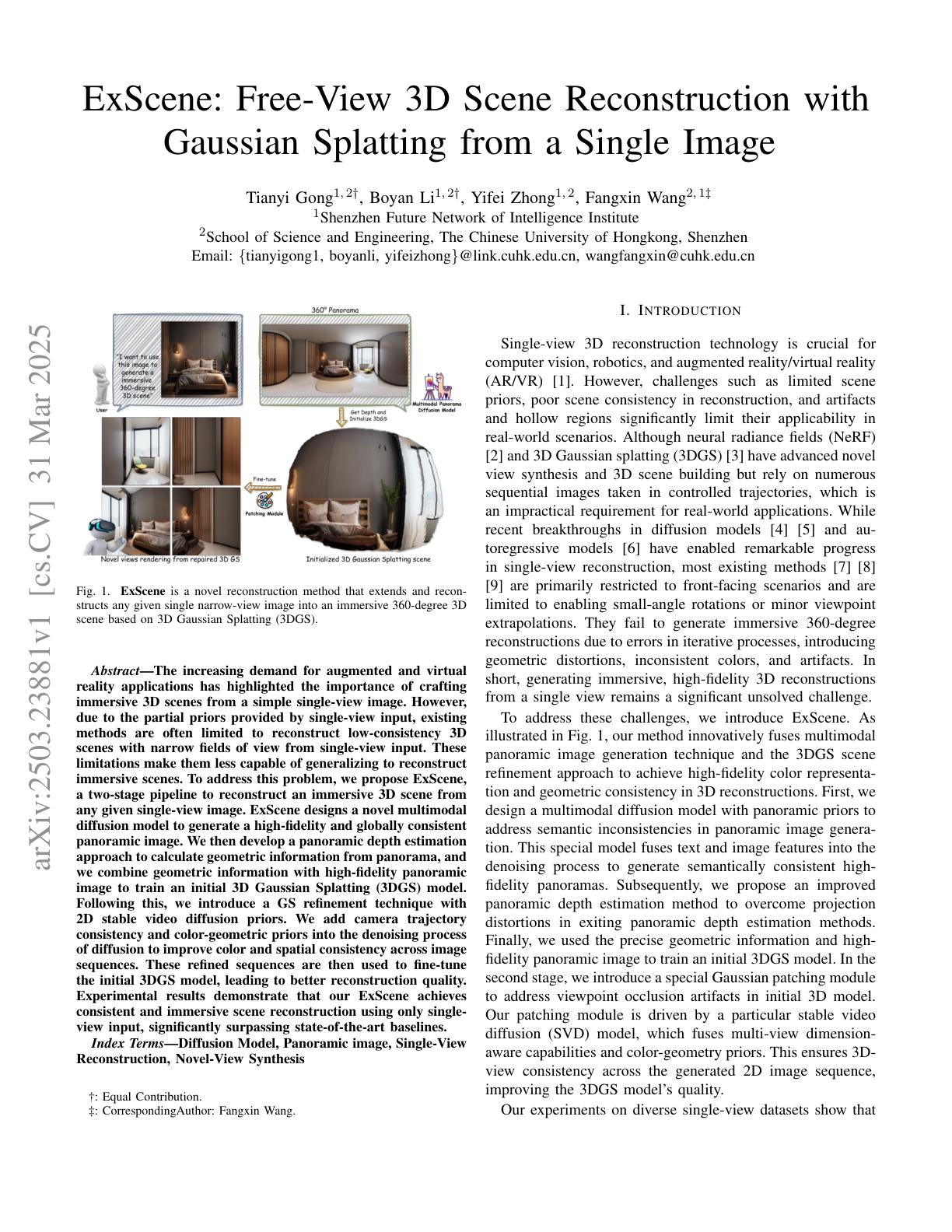 ExScene: Free-View 3D Scene Reconstruction with Gaussian Splatting from ...