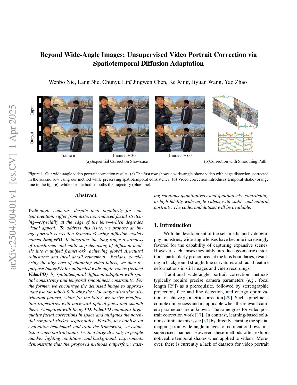Beyond Wide-Angle Images: Unsupervised Video Portrait Correction via ...