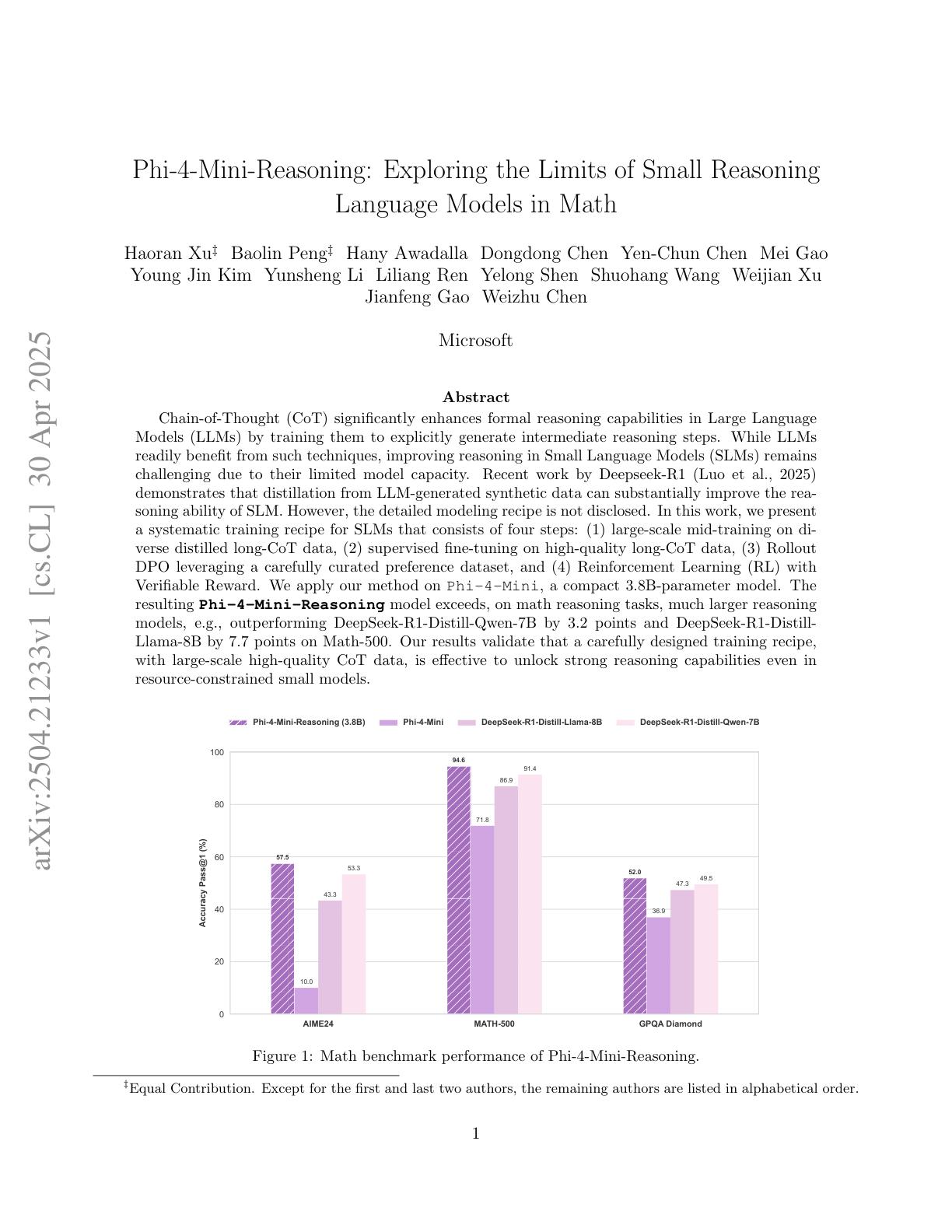 Phi-4-Mini-Reasoning: Exploring the Limits of Small Reasoning Language ...