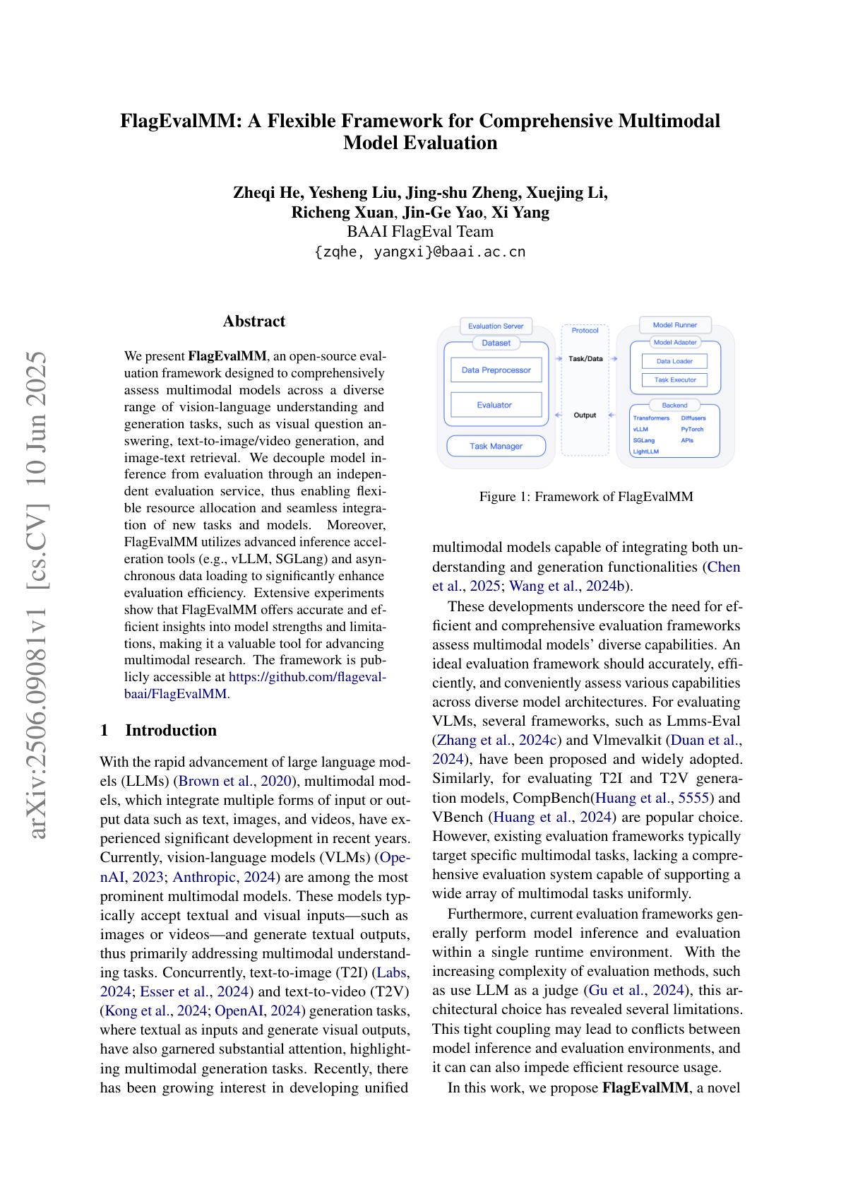 FlagEvalMM: A Flexible Framework for Comprehensive Multimodal Model ...