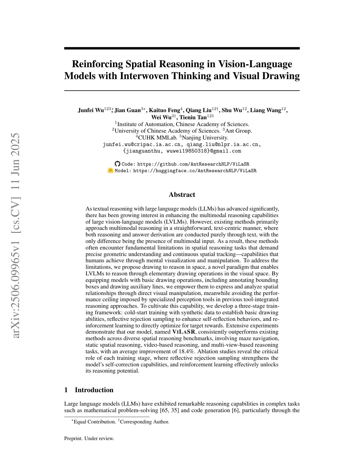 Reinforcing Spatial Reasoning in Vision-Language Models with Interwoven ...
