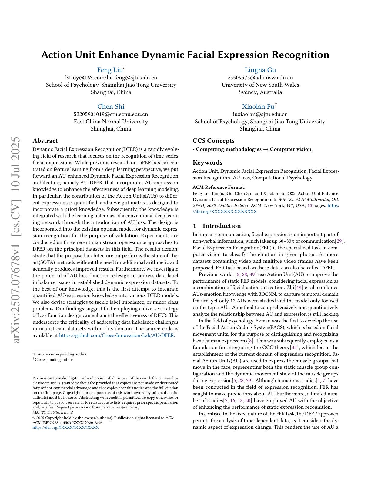 Action Unit Enhance Dynamic Facial Expression Recognition