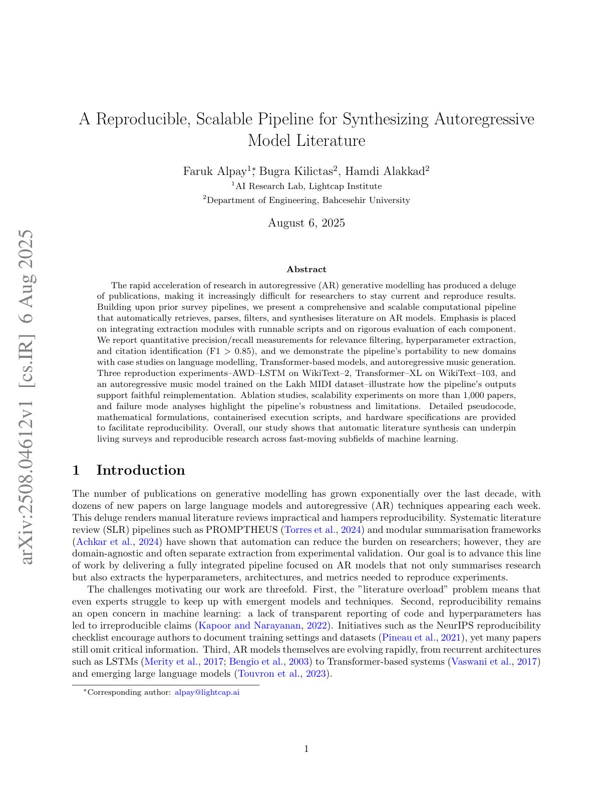 A Reproducible, Scalable Pipeline for Synthesizing Autoregressive Model ...