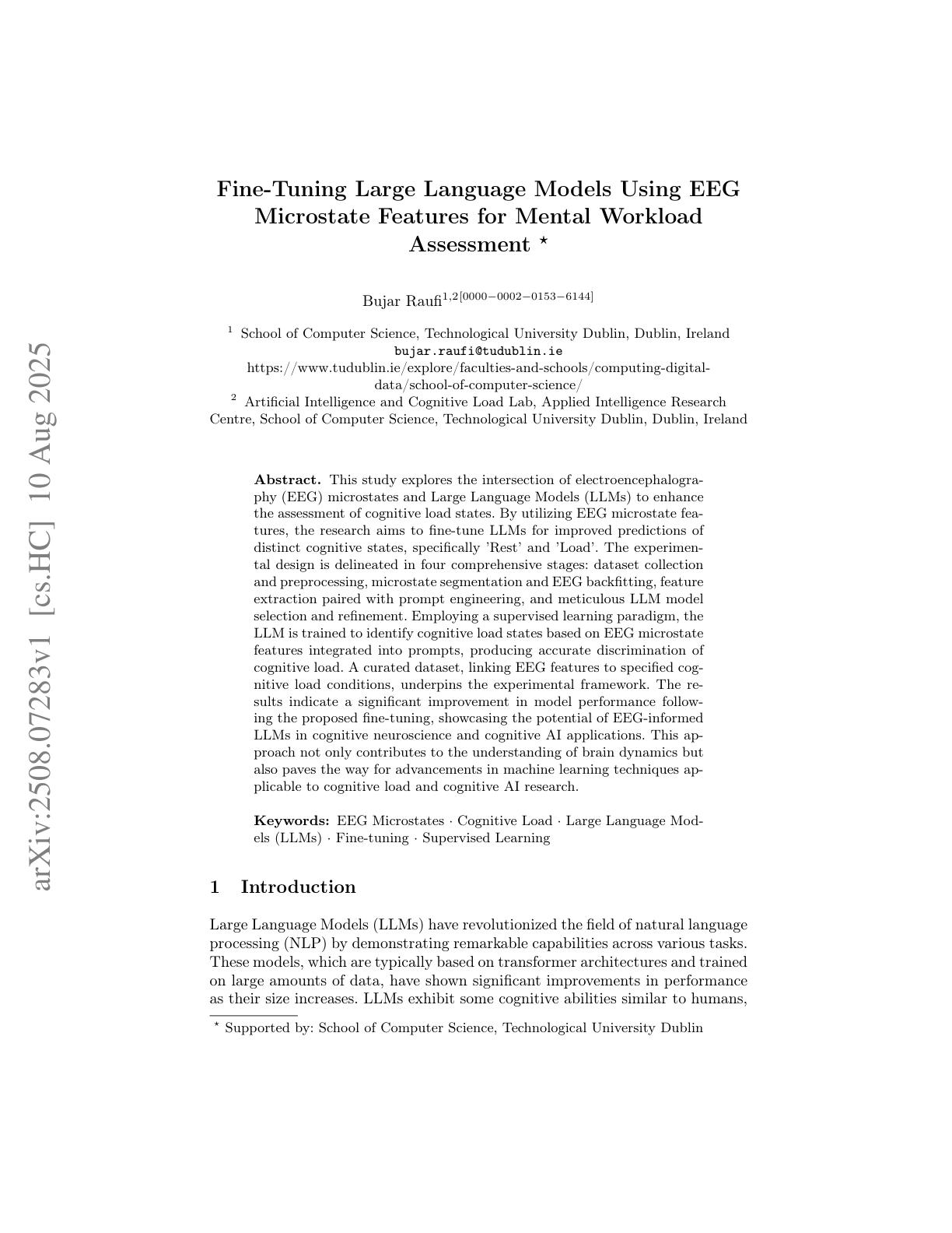 Fine-Tuning Large Language Models Using EEG Microstate Features for ...