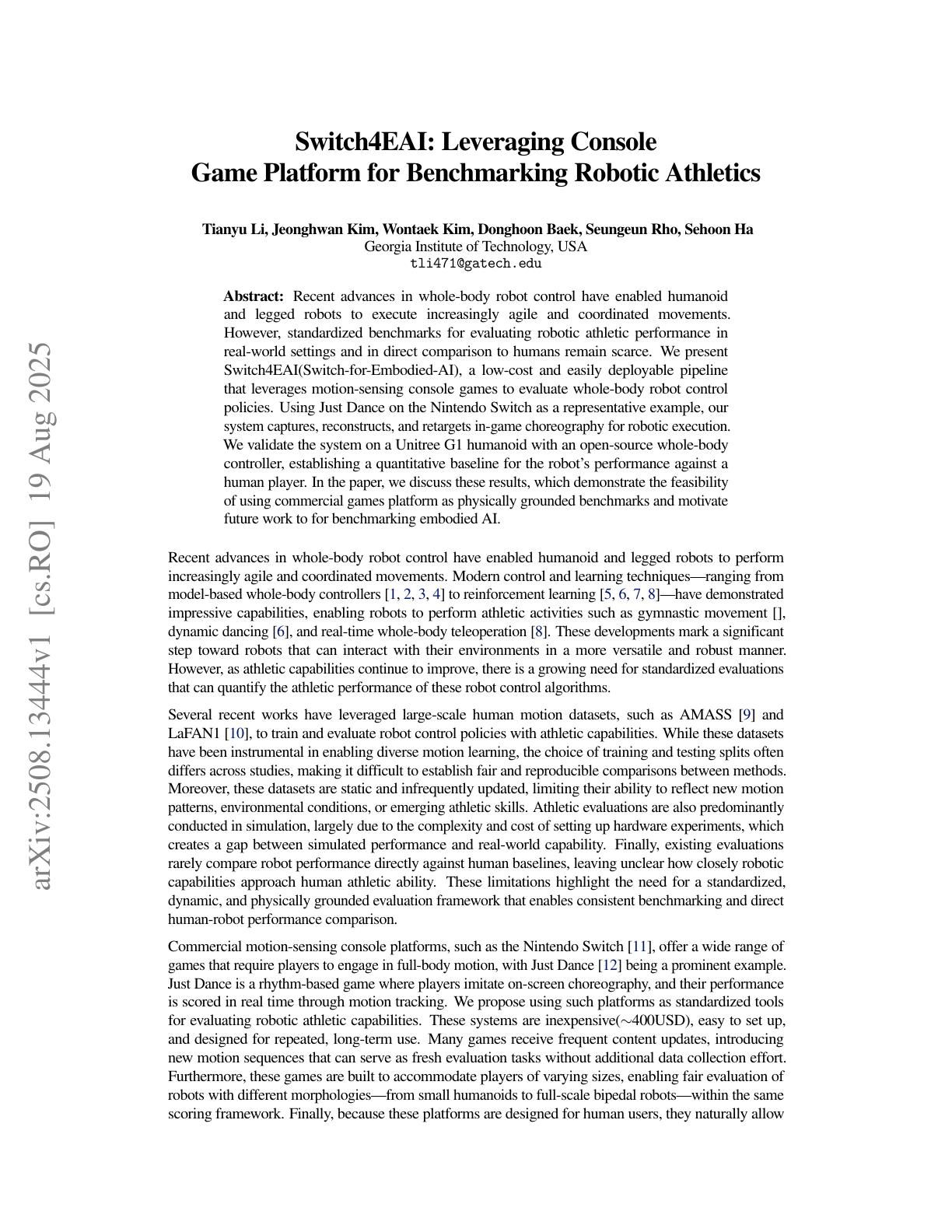 Switch4EAI: Leveraging Console Game Platform for Benchmarking Robotic ...