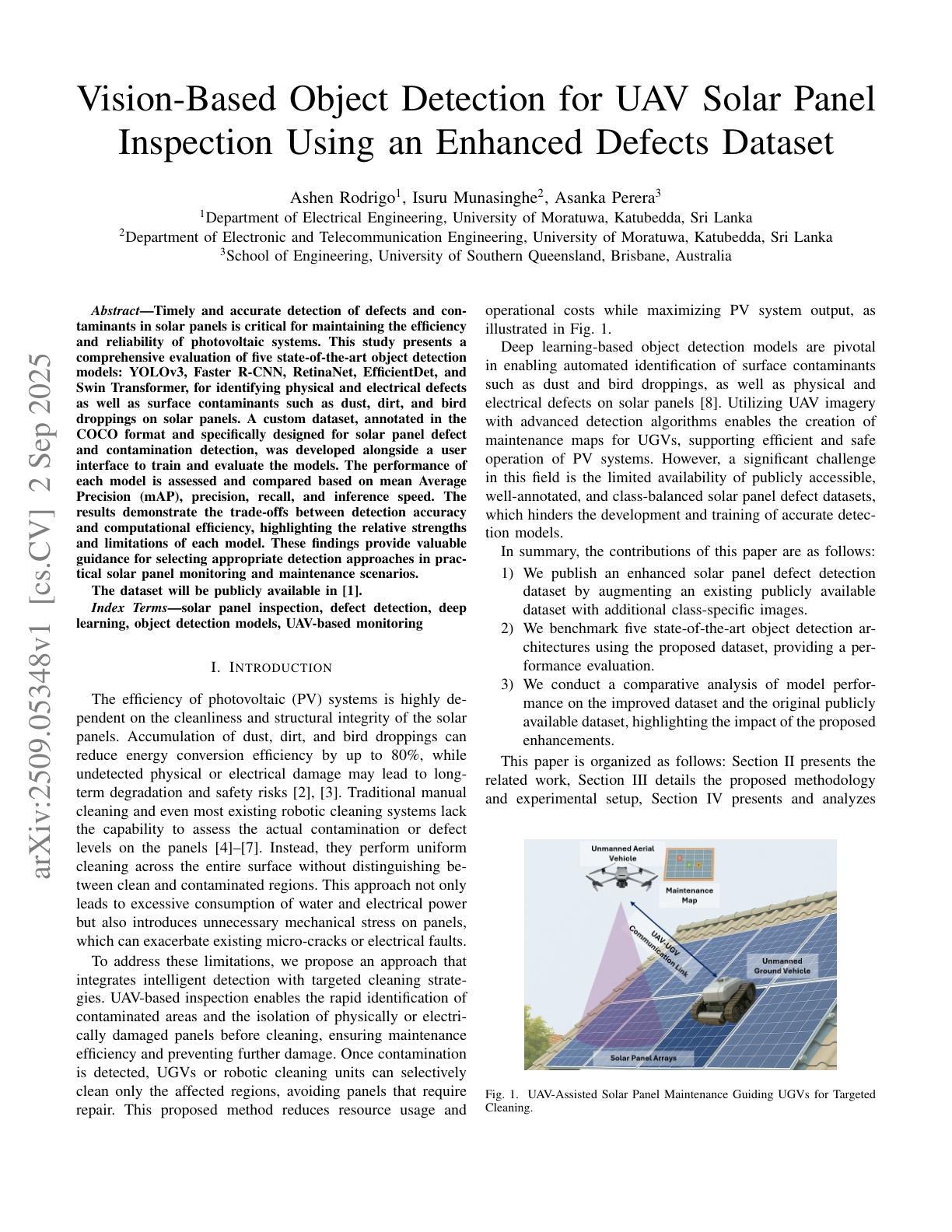 Vision-Based Object Detection for UAV Solar Panel Inspection Using an ...
