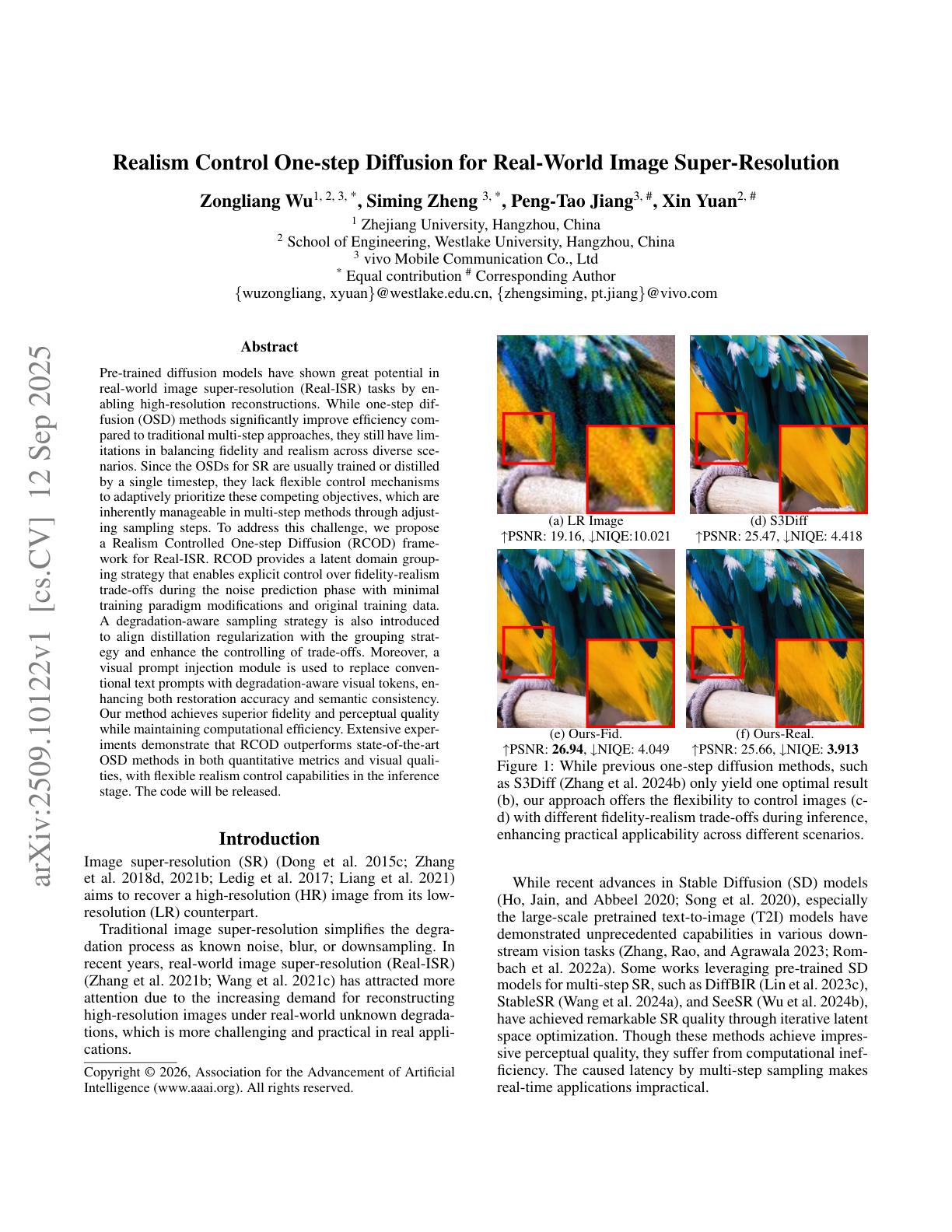 Realism Control One-step Diffusion for Real-World Image Super-Resolution