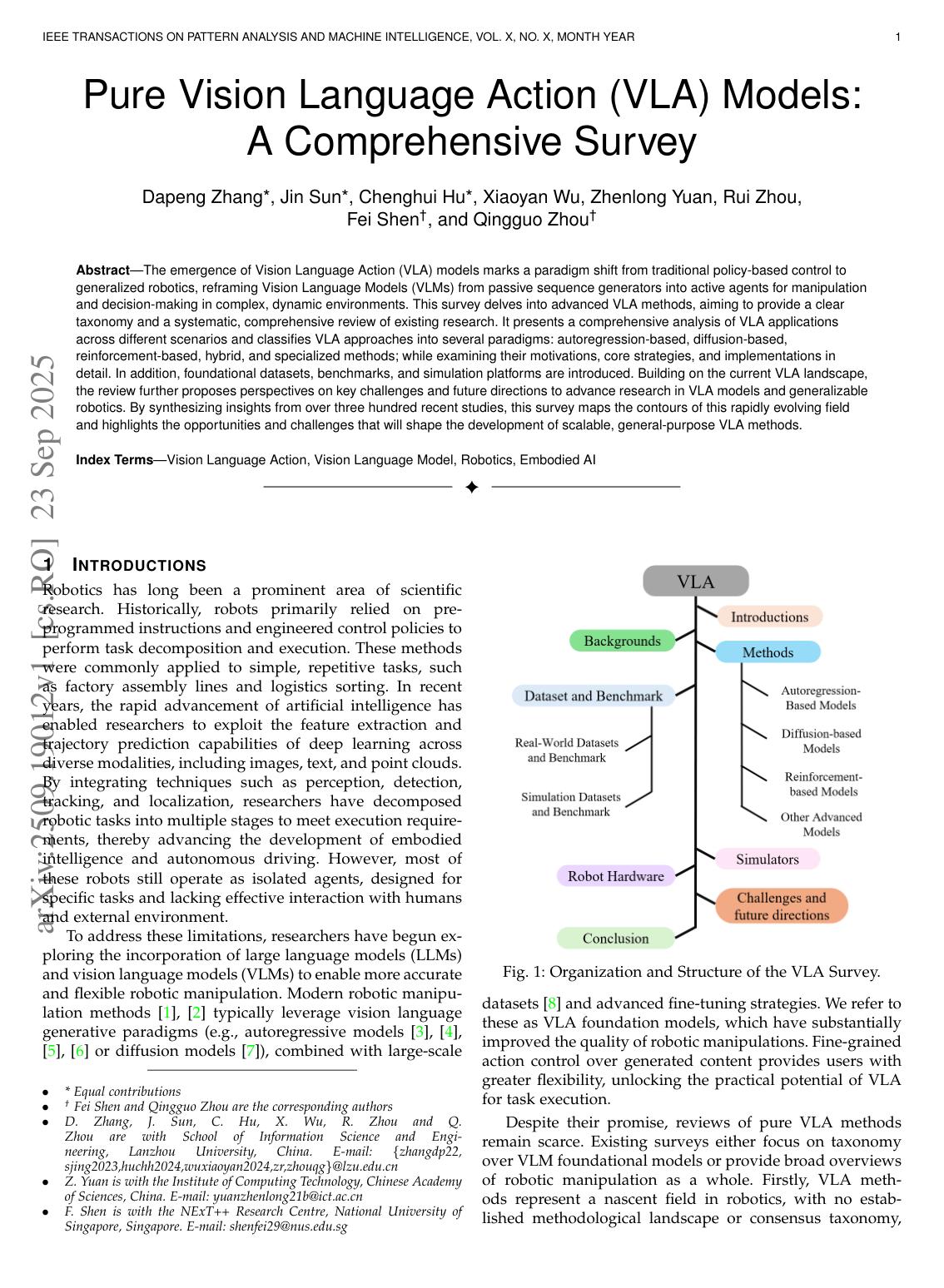Pure Vision Language Action (VLA) Models: A Comprehensive Survey