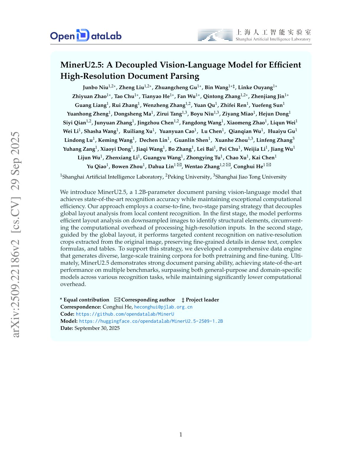 MinerU2.5: A Decoupled Vision-Language Model for Efficient High ...