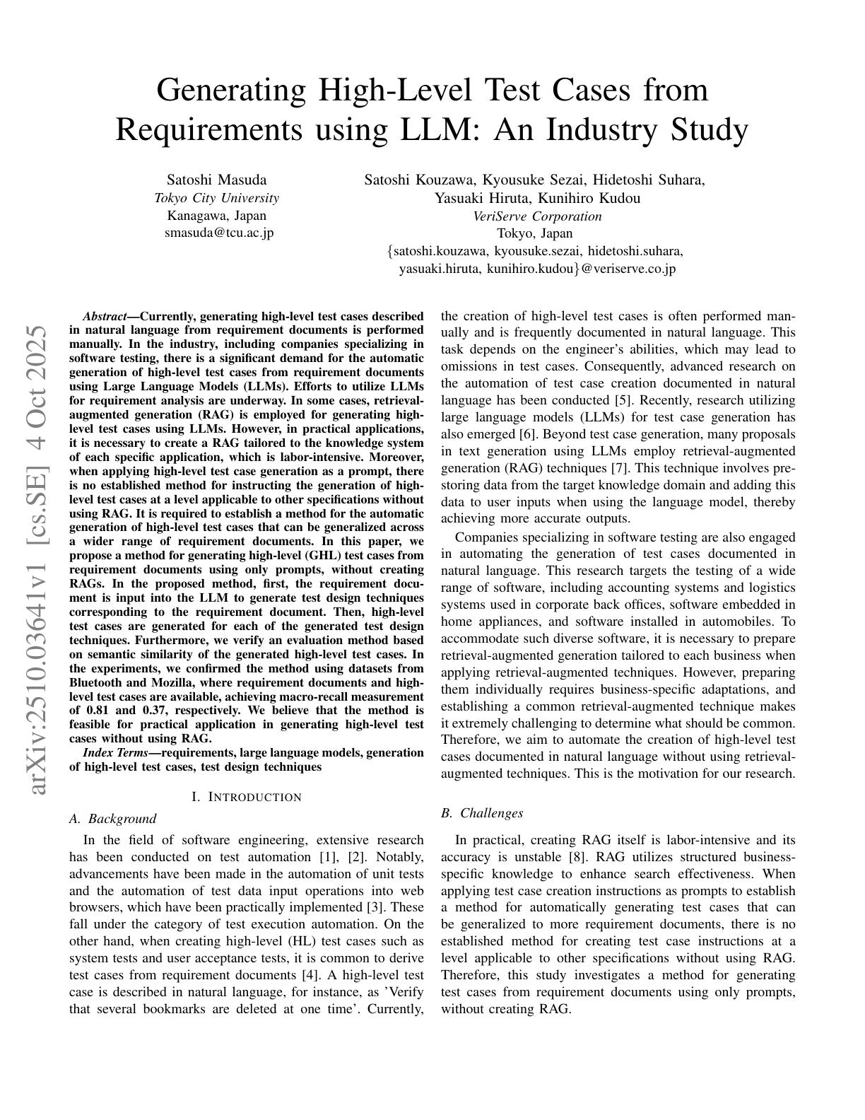 Generating High-Level Test Cases from Requirements using LLM: An ...