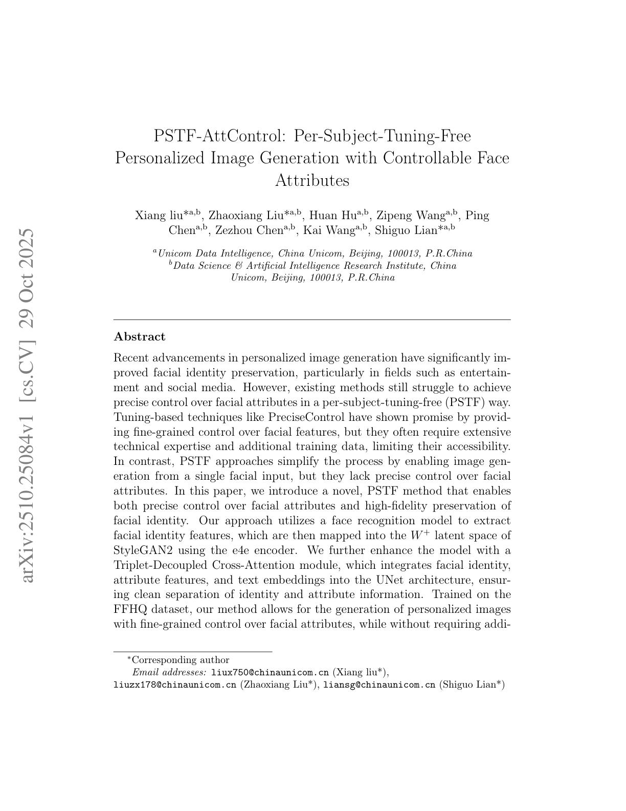 PSTF-AttControl: Per-Subject-Tuning-Free Personalized Image Generation ...