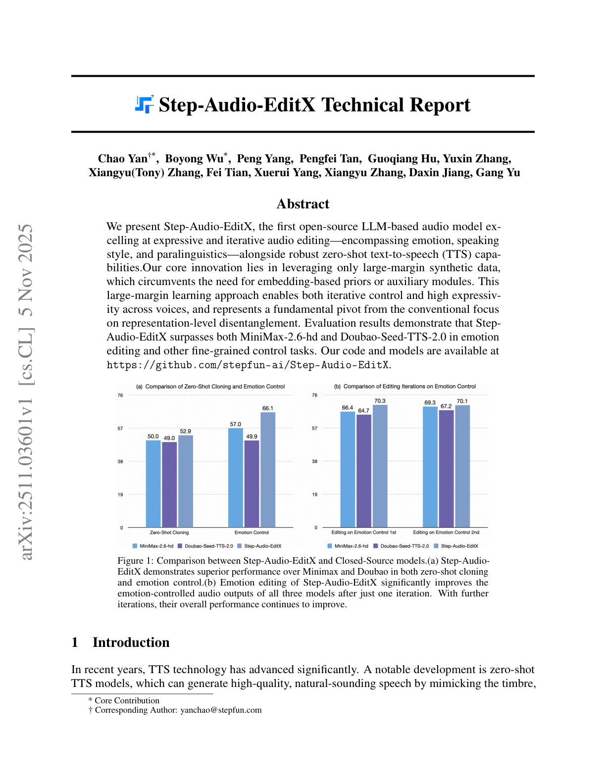 Step-Audio-EditX Technical Report
