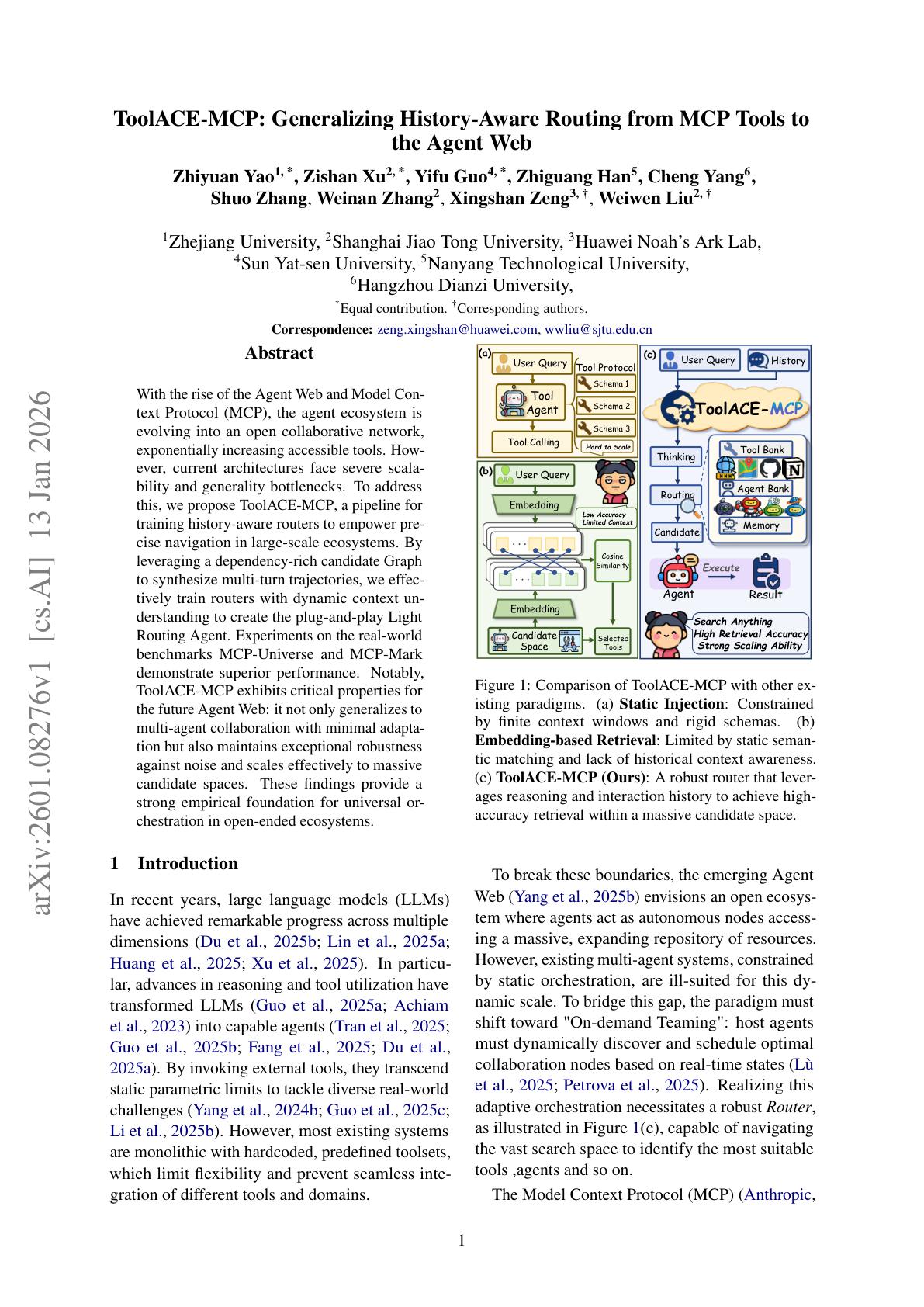 ToolACE-MCP: Generalizing History-Aware Routing from MCP Tools to the ...